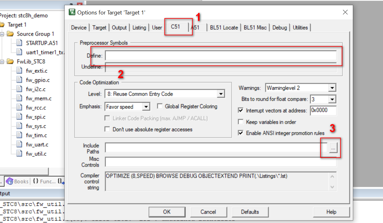 STC8H开发(一): 在Keil5中配置和使用FwLib_STC8封装库(图文详解)_stc8h3k32s2-CSDN博客