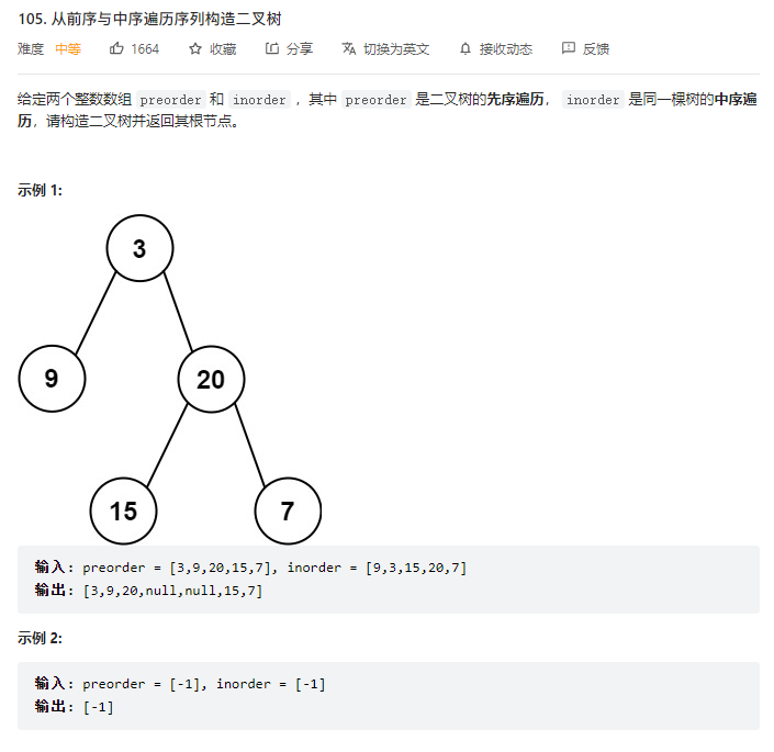 【leetcode】leetcode 105 从前序与中序遍历序列构造二叉树 Csdn博客