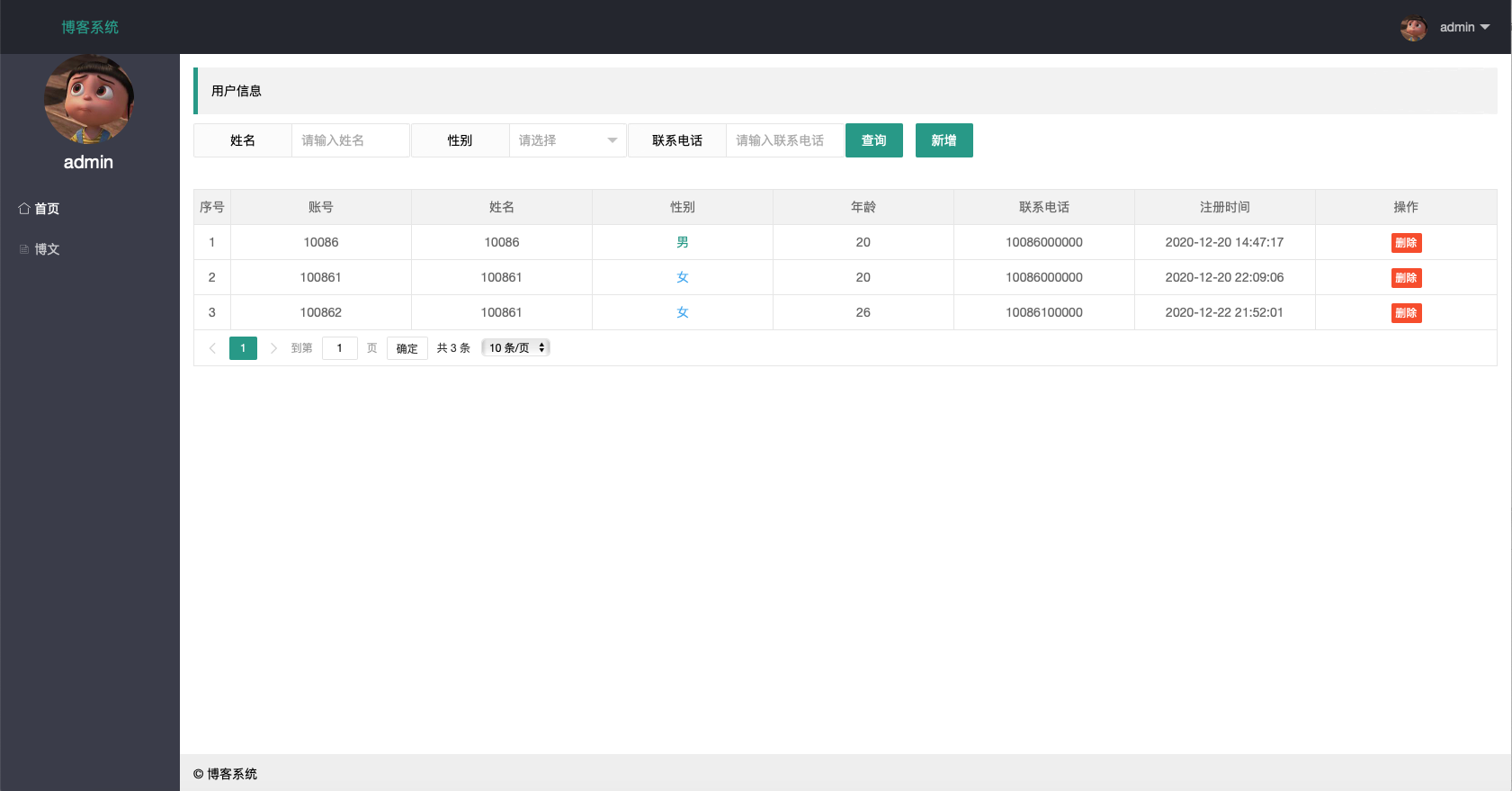 博客管理系统 Csdn博客 