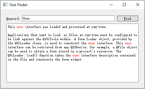 qt lineedit获取内容_Qt官方示例文本查找器-CSDN博客