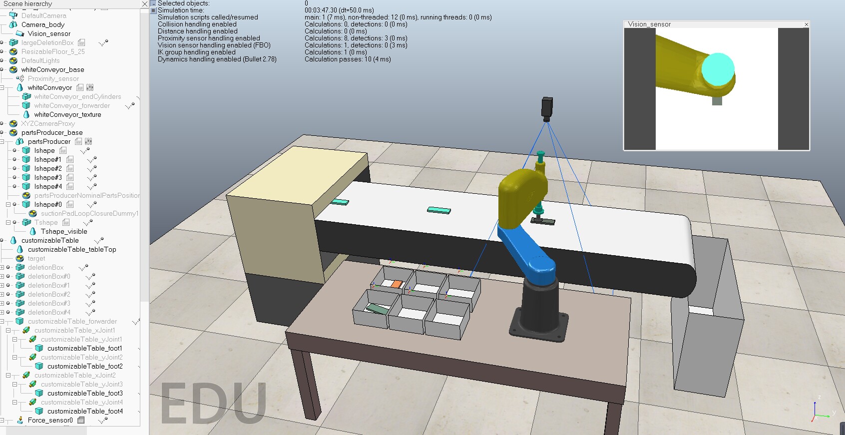 流水线自动分拣机器人仿真，vrep与matlab联合仿真，基于机器视觉技术进行自动分拣，采用scara型机械臂_vrep机械臂分拣-CSDN博客