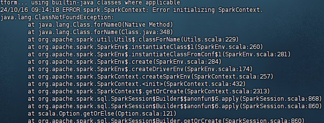 启动Spark报错：24/10/16 09:14:18 ERROR spark.SparkContext: Error initializing SparkContext.java.lang ...