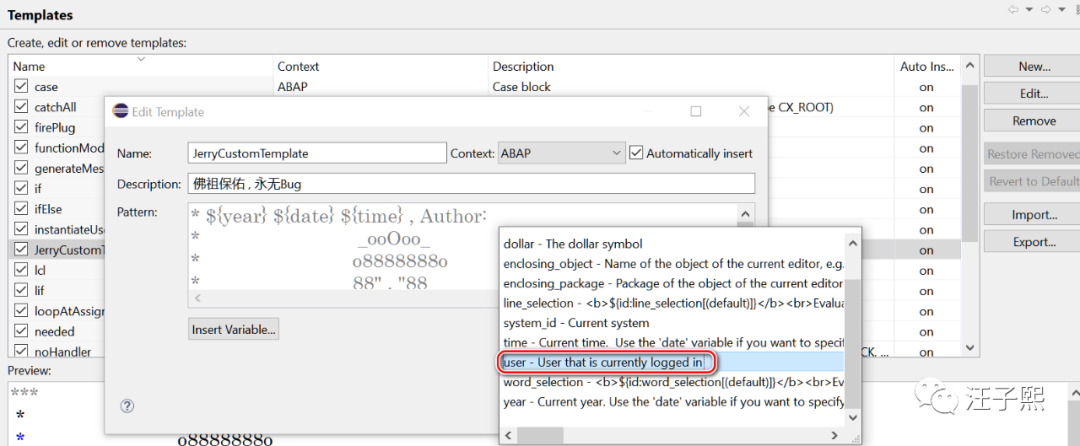 ABAP Development Tool 代码模板和其他一些实用技巧汇总_汪子熙jerry-CSDN博客
