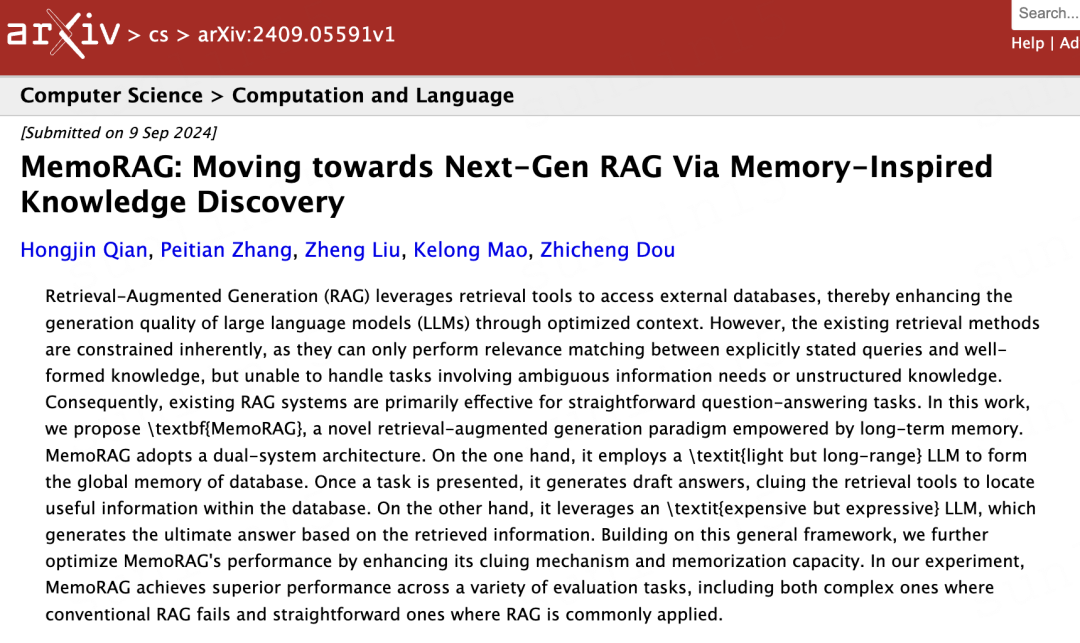 MemoRAG：突破性记忆驱动的检索增强生成系统，重塑复杂任务处理_ultradomain-CSDN博客