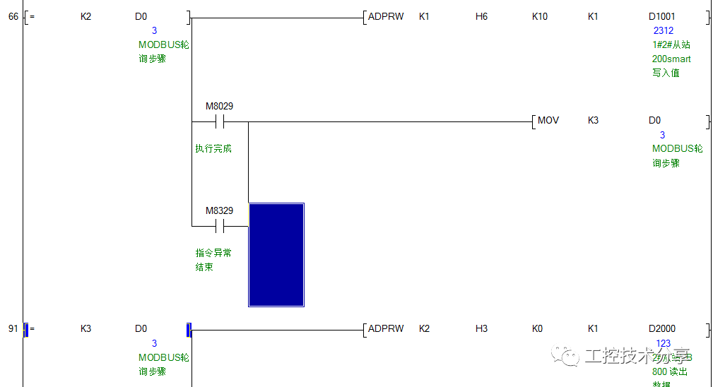 三菱通讯指令adprw_200smart 与三菱FX3U Modbus RTU 通讯-CSDN博客