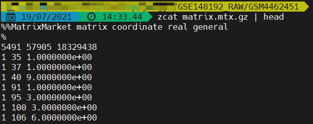 seurat读取文件的格式 10x文件内容 mtx格式scanpy.read_10x_mtx scanpy读取10x格式_10x单细胞mtx文件中的基因列和细胞列互换了,如何换回来-CSDN博客