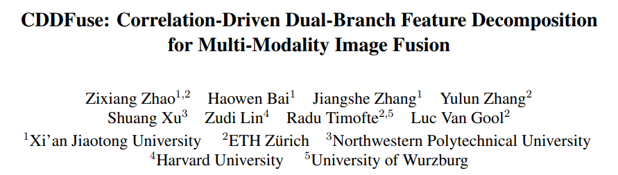 CVPR'23 | 结合Transformer和CNN的多任务多模态图像融合方法-CSDN博客
