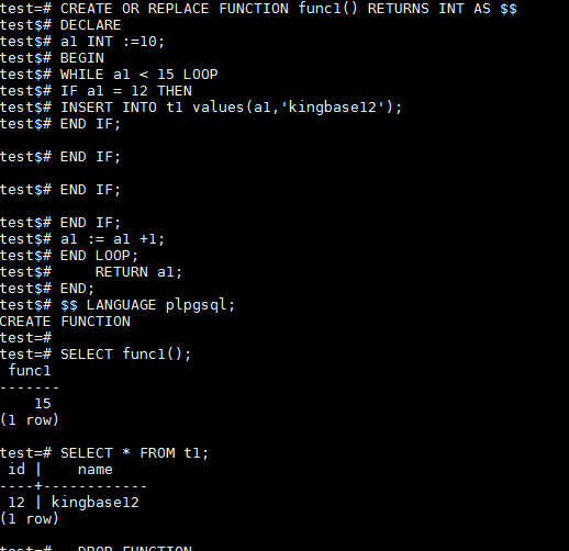 人大金仓数据库kingbasees Plsql流程控制语句 Whileloop语句sql While True Loop Csdn博客