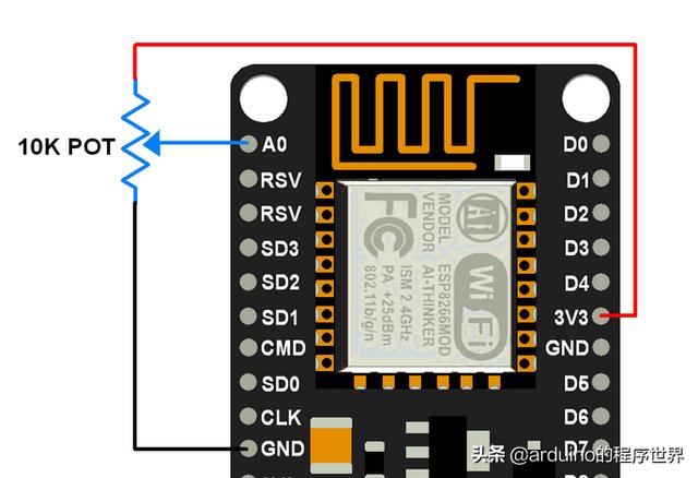 adc arduino 电压基准_ESP 12系列arduino环境开发基础_远赴惊鸿人间舞的博客-CSDN博客