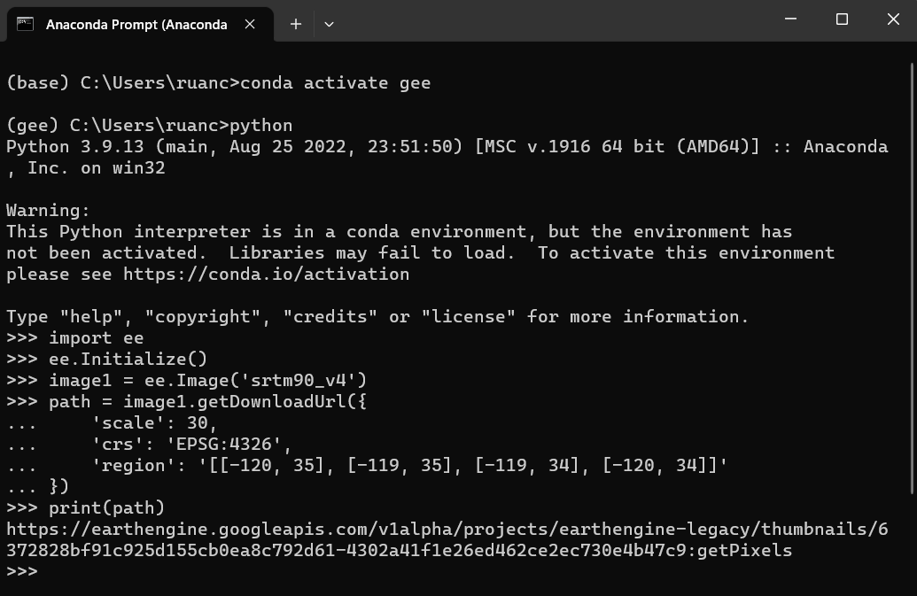 Python版gee学习笔记01 在python中配置gee(ee)python版的gee代码 Csdn博客