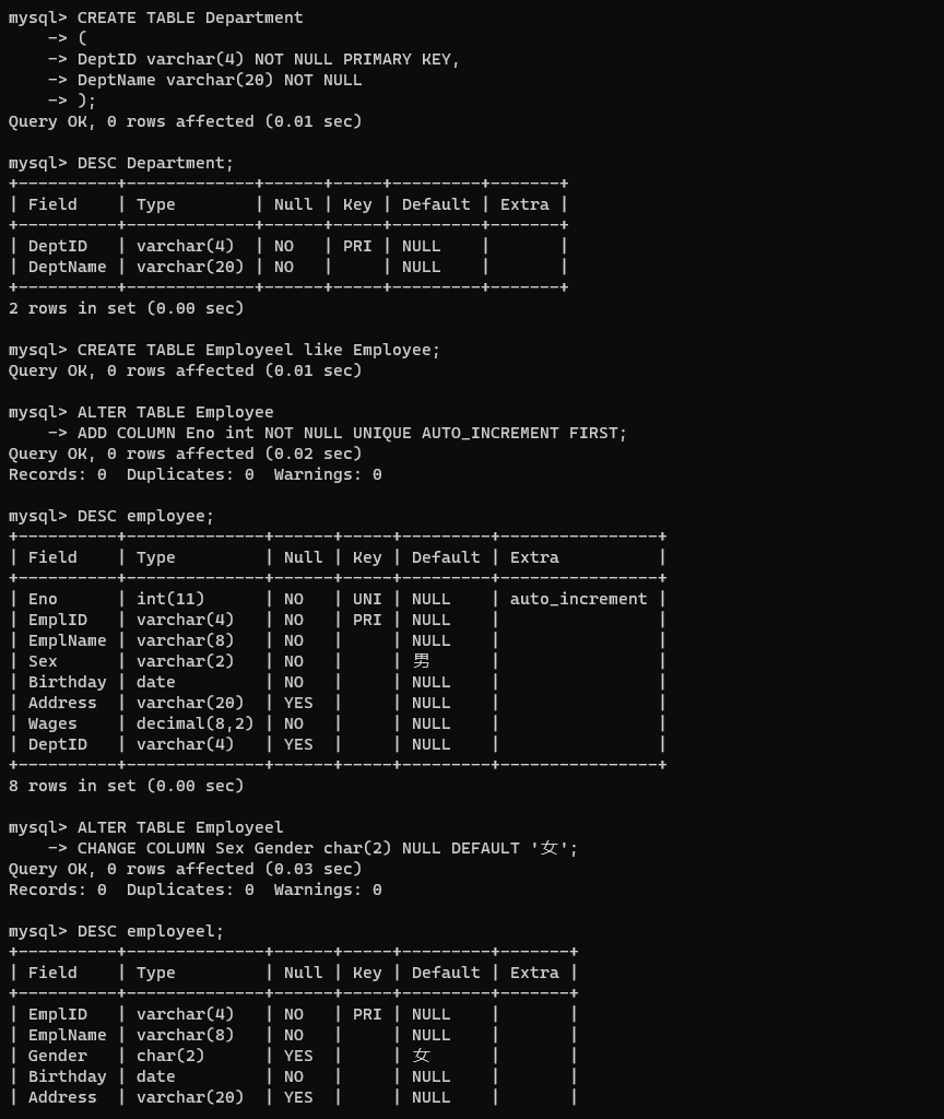 Mysql实验作业 Mysql实训作业 Csdn博客