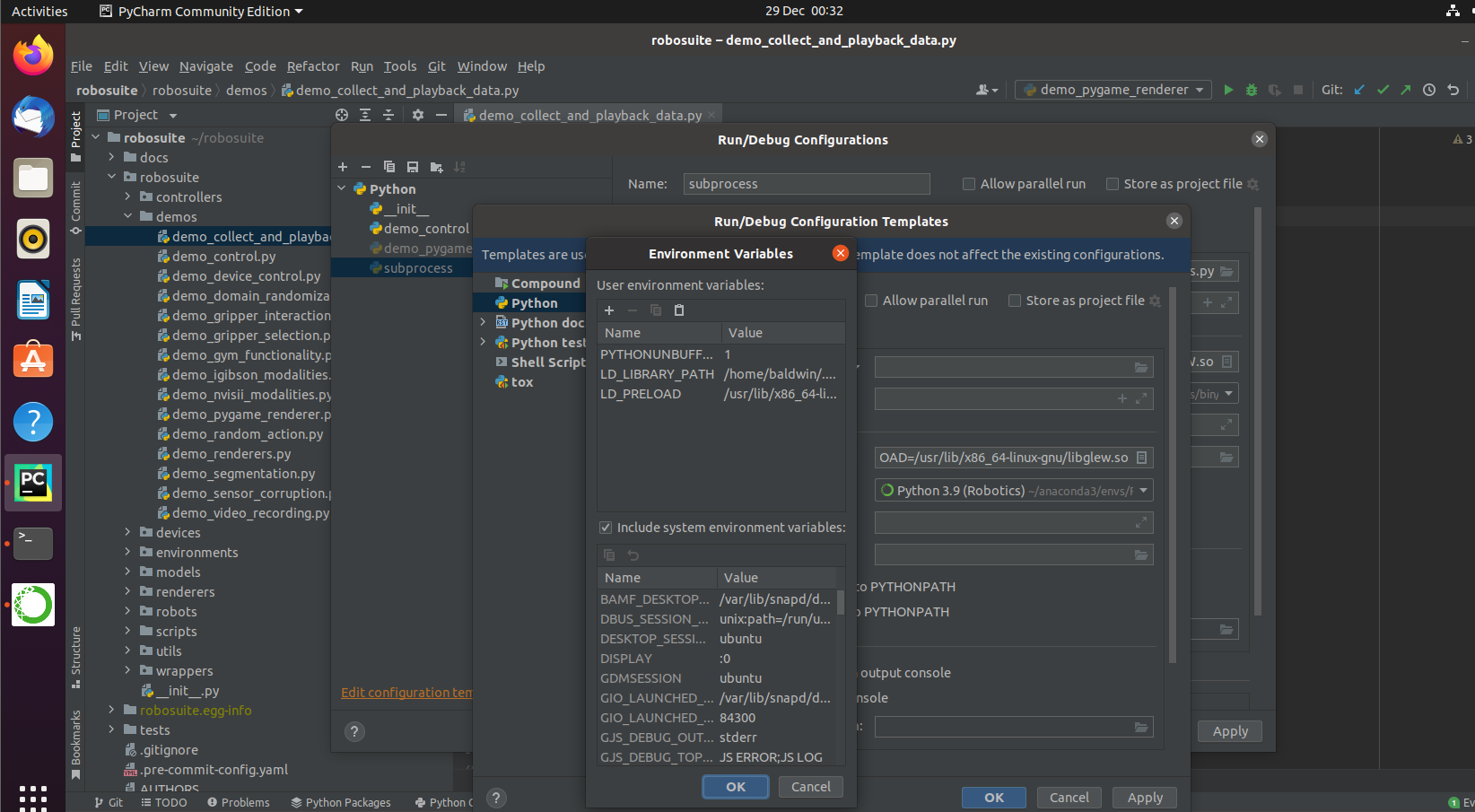 VMware + Linux Ubuntu20.04 + Mujoco 2.0 + Python3.9 + Anaconda3 ...