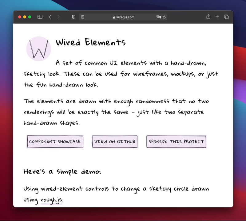 Wired Elements - 极具特色的免费开源手绘风格 UI 组件库_wired的开源许可-CSDN博客