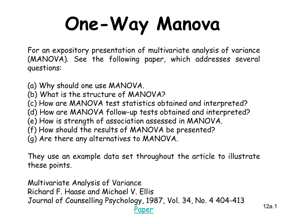 R语言单向多元方差分析MANOVA（one-way MANOVA）实战:multivariate analysis of variance_r ...