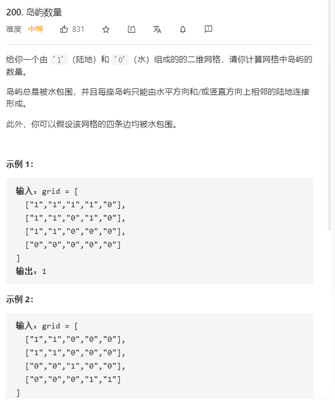Leetcode 200 岛屿数量 Csdn博客