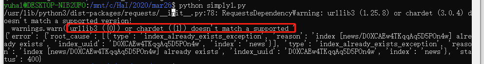 Python Urllib3 0 Or Chardet 1 Doesnt Match A Supported Csdn博客 