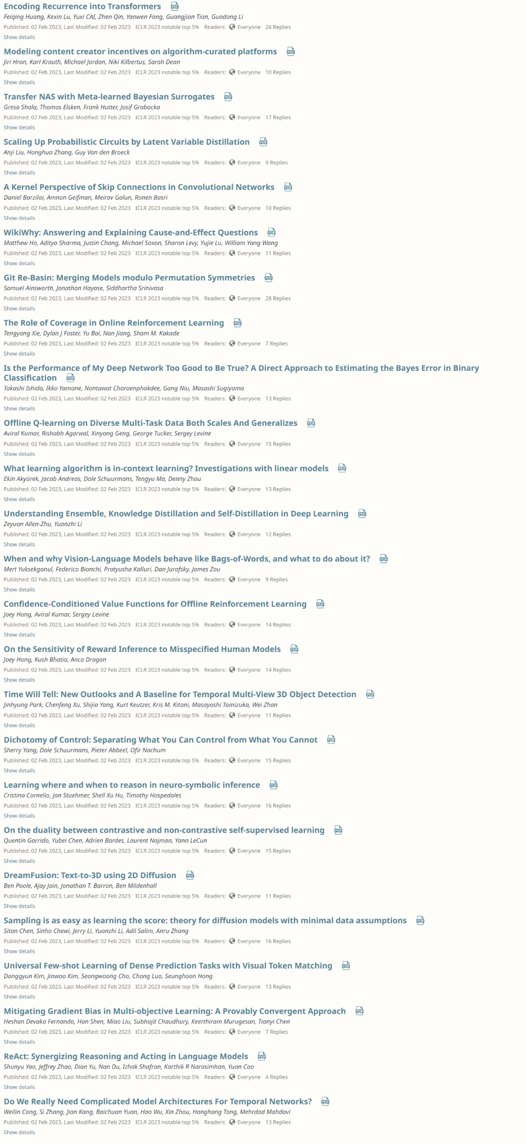 ICLR 2023论文接收列表公布，top5%都涉及ICL、扩散模型等方向，引热议-CSDN博客