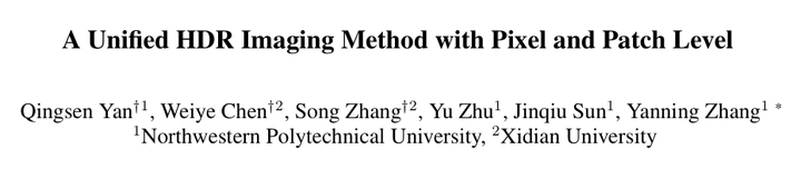 高动态范围图像去鬼影：A Unified HDR Imaging Method with Pixel and Patch Level-CSDN博客