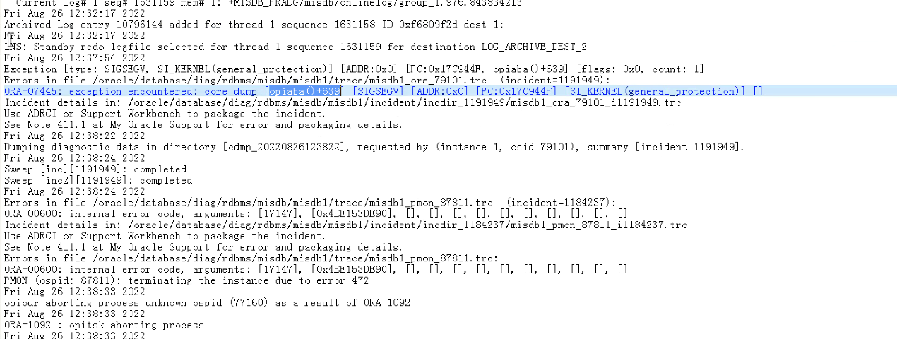 数据库报ora-07445、ora-00600宕机_oracle绑定变量过多导致宕机-CSDN博客