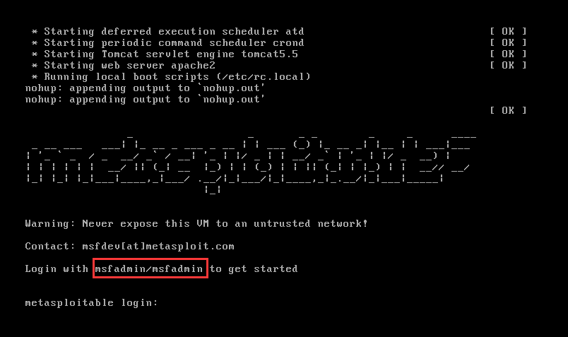 Metasploit 渗透测试框架的基本使用（msf）_msfadmin@metasploitable-CSDN博客