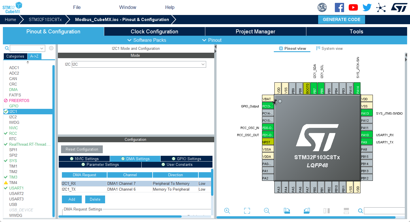 STM32 —— FreeModbus 从机移植，基于 Modbus 协议读取从机温度（AHT20）-CSDN博客