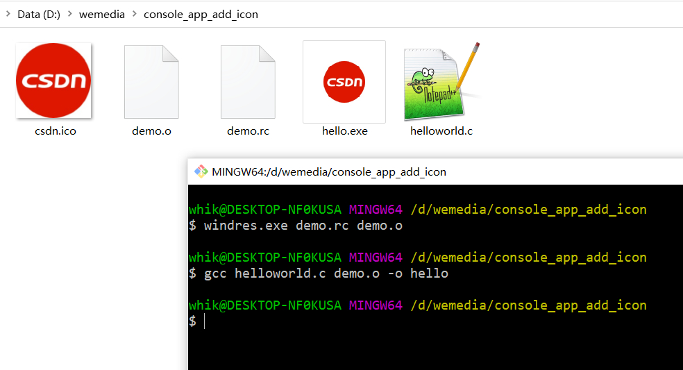 C语言控制台程序添加图标（基于GCC编译器）_控制台程序的图标怎么换 g++-CSDN博客