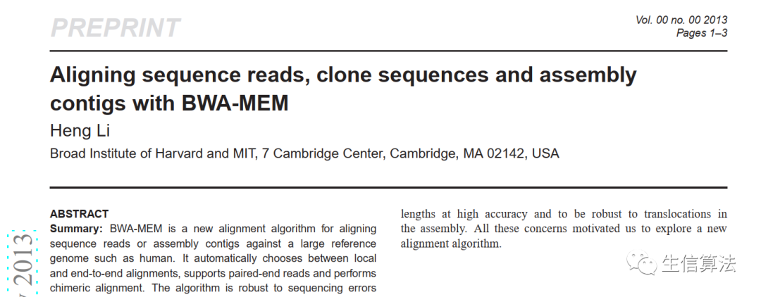 BWA-MEM——基于BWT-FM索引的三代序列比对算法_bwa mem比对-CSDN博客