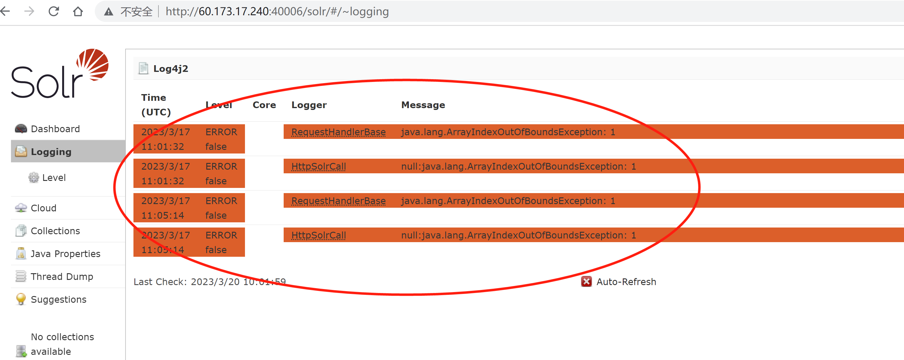 Solr Admin ZK status报错:java.lang.ArraryIndexOutOfBoundException:1_solr连接zk集群一直提示数组异常-CSDN博客