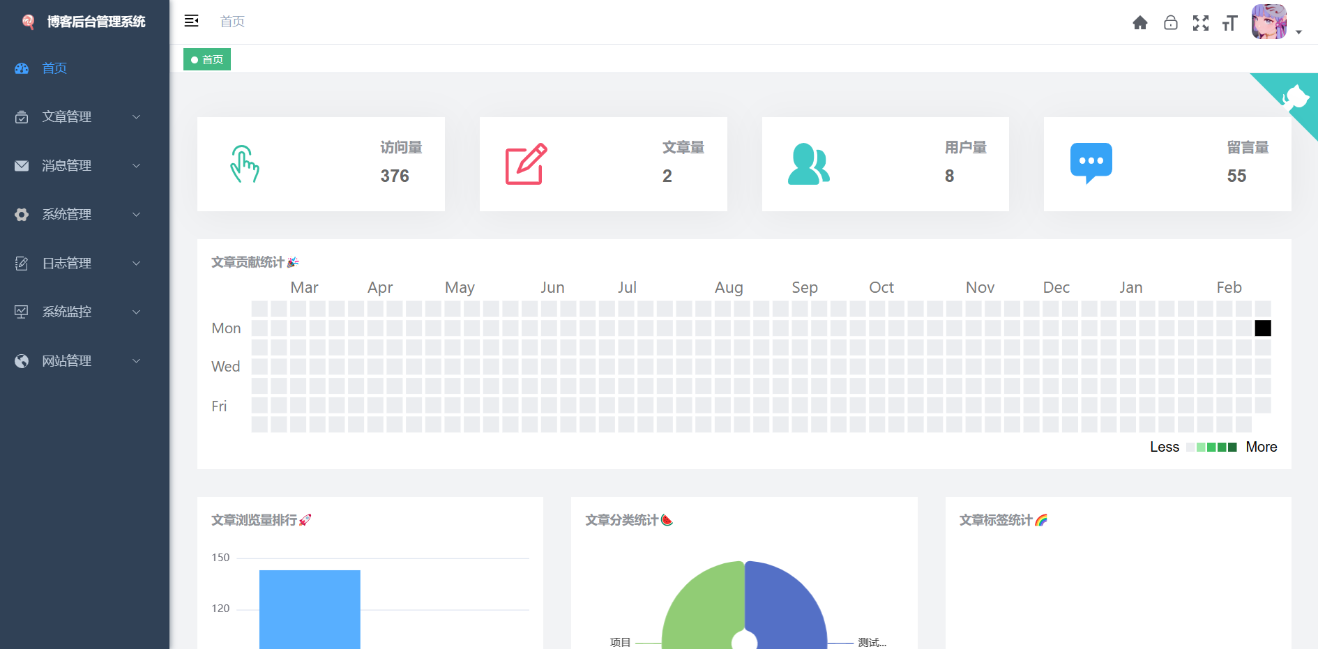 基于springboot Vue的个人博客优秀的开源博客springboot Vue Csdn博客