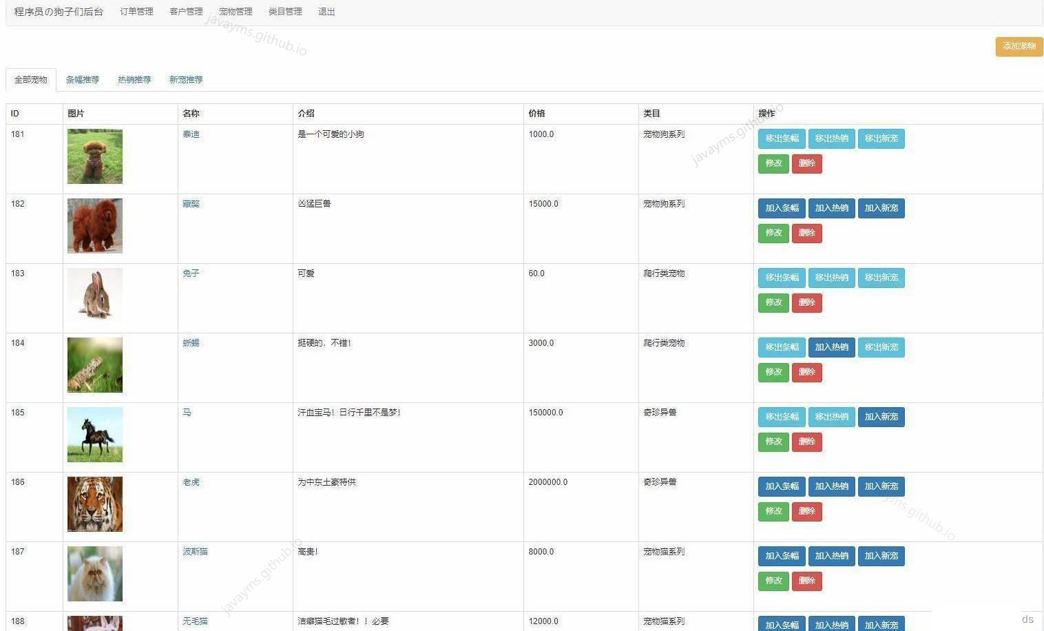 基于javaweb的宠物店管理系统(java+jsp+javascript+bootstrap+mysql)_javaweb宠物管理系统项目-CSDN博客