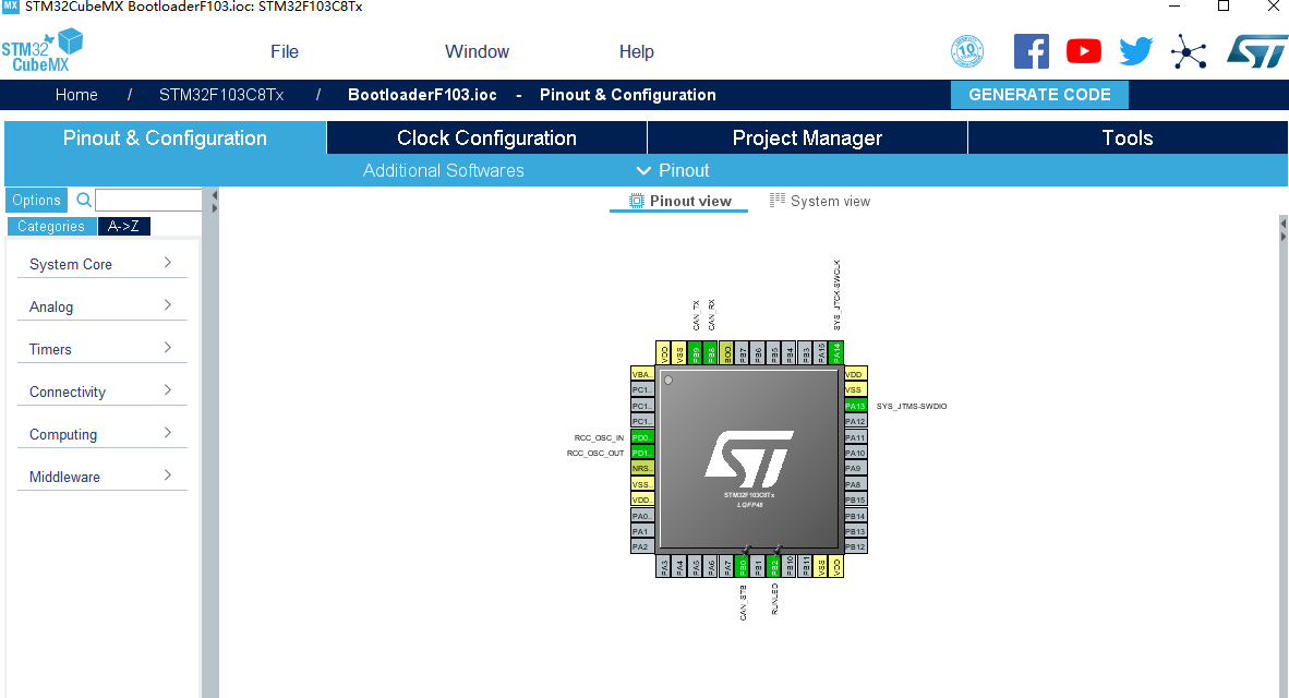 STM32 CANbootloader 升级功能开发（1）概述和基础配置_stm32 can升级-CSDN博客