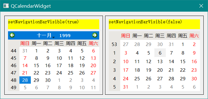 高级Widgets(02)：【类】QCalendarWidget[官翻]_qcalendarwidget 星期简写-CSDN博客