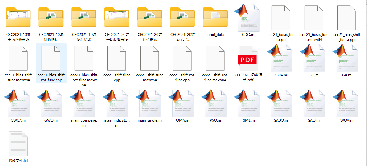 CEC2021：12种算法跑CEC2021测试集输出和自动保存评价指标(matlab代码)_cec2021测试函数-CSDN博客