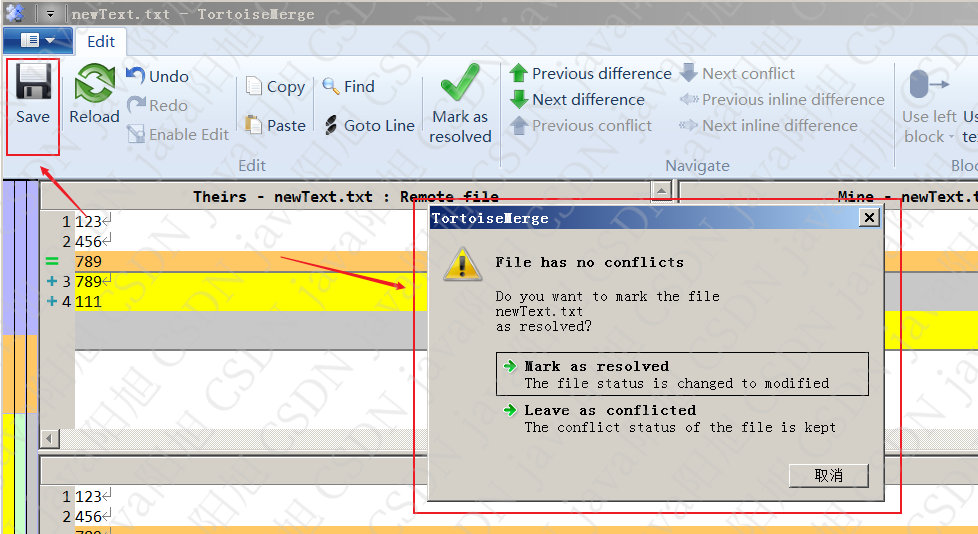 11.SVN入门笔记——使用TortoiseSVN解决冲突_tortoisesvn merge 冲突 postpone-CSDN博客