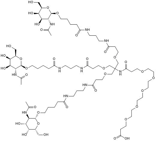 tri-GalNAc-COOH，1953146-81-0，可用于溶酶体靶向嵌合体 (LYTAC)研究，SGN-46810_trigalnac ...