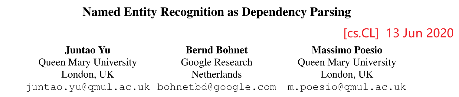 Named Entity Recognition as Dependency Parsing-CSDN博客