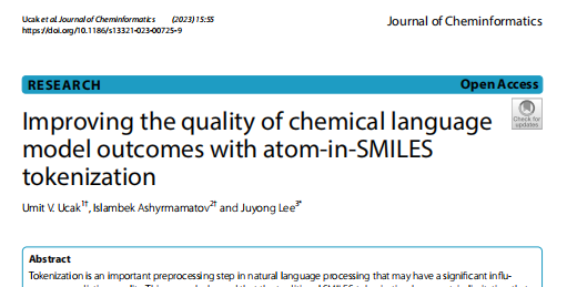 学术速运|通过SMILES原子标记化提高化学语言模型结果的质量_smiles 伪原子-CSDN博客
