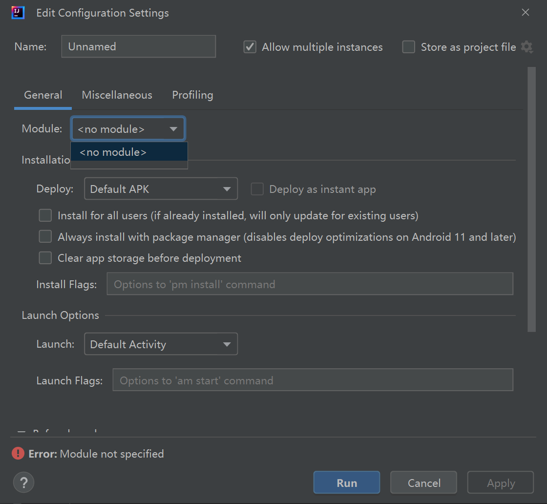 初始配置：IntelliJ Android无法运行项目并报错Error: Module not specified-CSDN博客