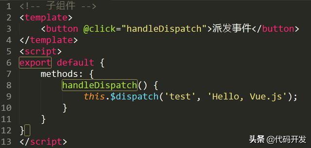vue dispatch用法_通信：派发与广播，on与emit,自行实现dispatch和broadcast方法-CSDN博客