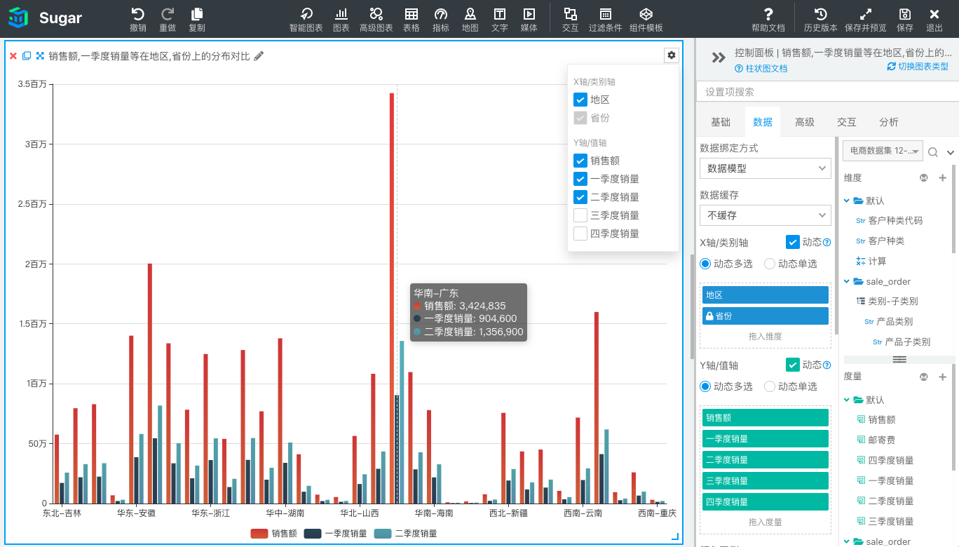 在同一图表组件中，如何切换不同的维度度量，来查看不同的数据组合情况图表如何在横轴两个维度显示 Csdn博客