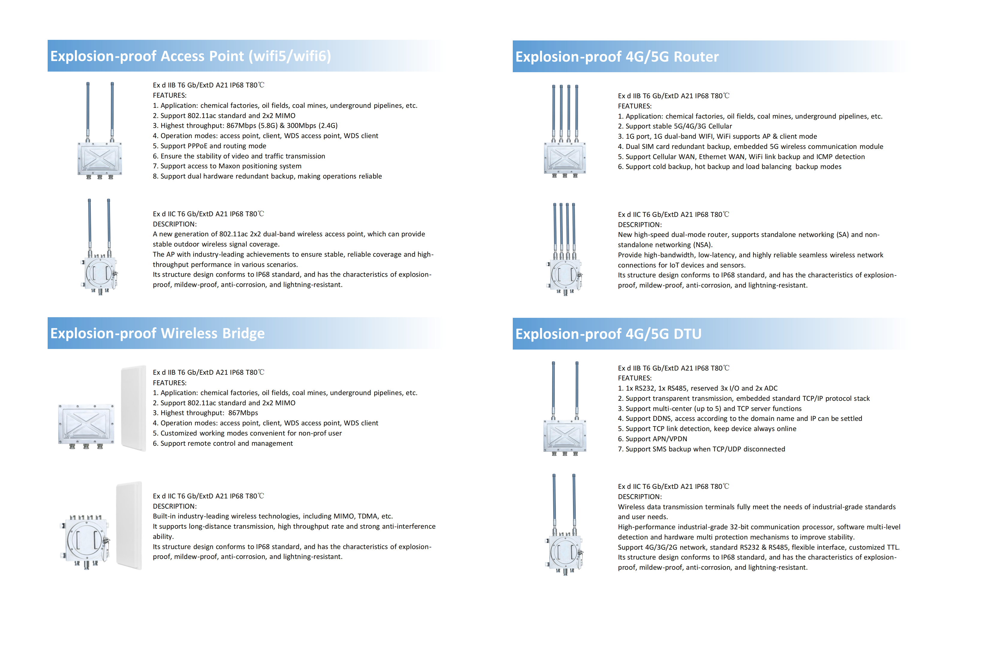 Maxon explosion-proof industrial wireless access point, bridge, router ...