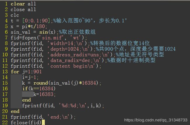 Sin查找表 Matlabfpga利用查找表实现sin正弦函数 Csdn博客