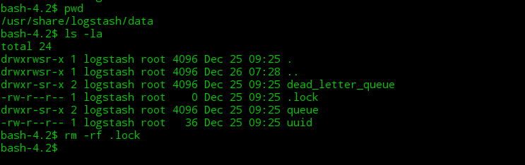 Logstash报错：Logstash could not be started because there is already another instance using the ...