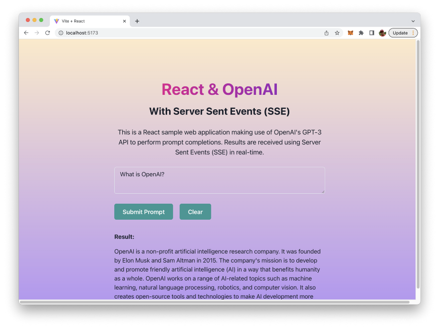 使用 React、openai 和服务器发送事件 Sse 流式传输实时结果：分步指南react Sse Csdn博客 0861