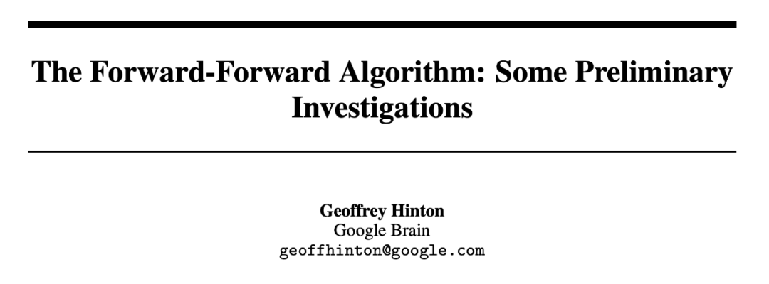 Hinton最新演讲！一种新神经网络：前向-前向FF算法，论文已公开！-CSDN博客
