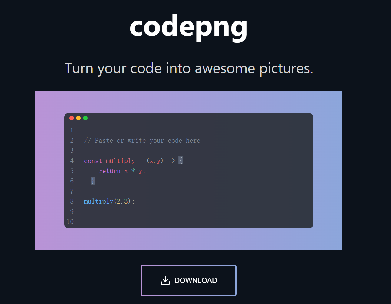 想要把代码片段转成图片？试试这几款在线工具_code-snapshot-CSDN博客