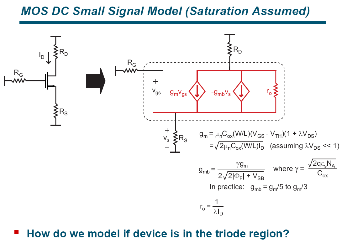 模拟集成电路分析和设计之CMOS小信号模型_mos管小信号电路模型-CSDN博客