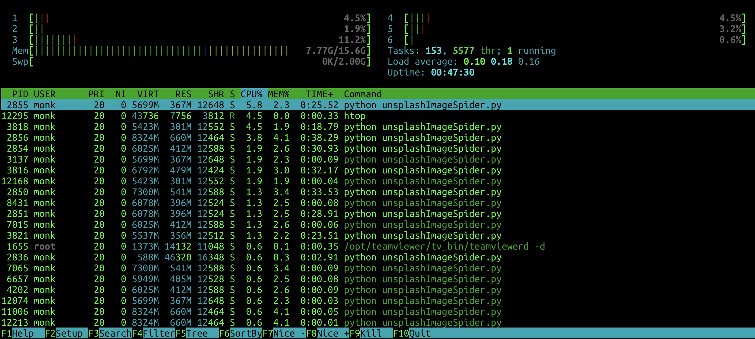 cpu使用率 htop显示_Linux监控CPU，GPU,内存的使用率-CSDN博客